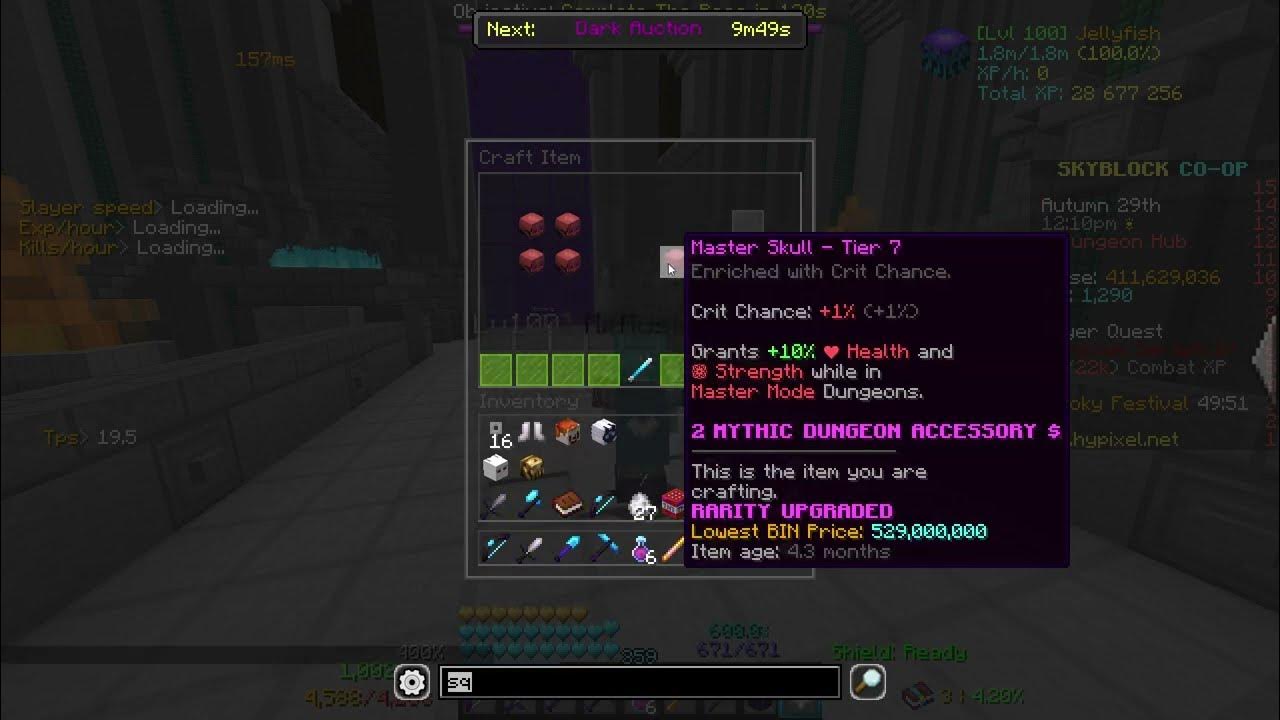 Crafting t7 skull | Hypixel Skyblock - YouTube