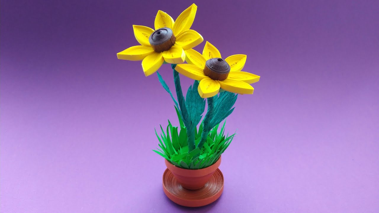 3D Quilling Flower Pot | Quilling Miniature Flower Pot | Quilled 3D ...