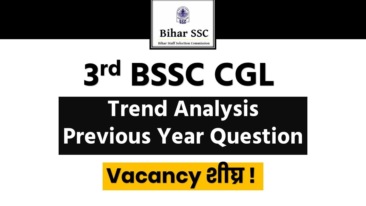3rd BSSC CGL Trend Analysis & Previous Year Question Paper - YouTube