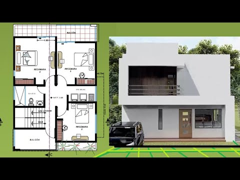 PLANO DE CASA MODERNA CON RECAMARA EN PLANTA BAJA - YouTube