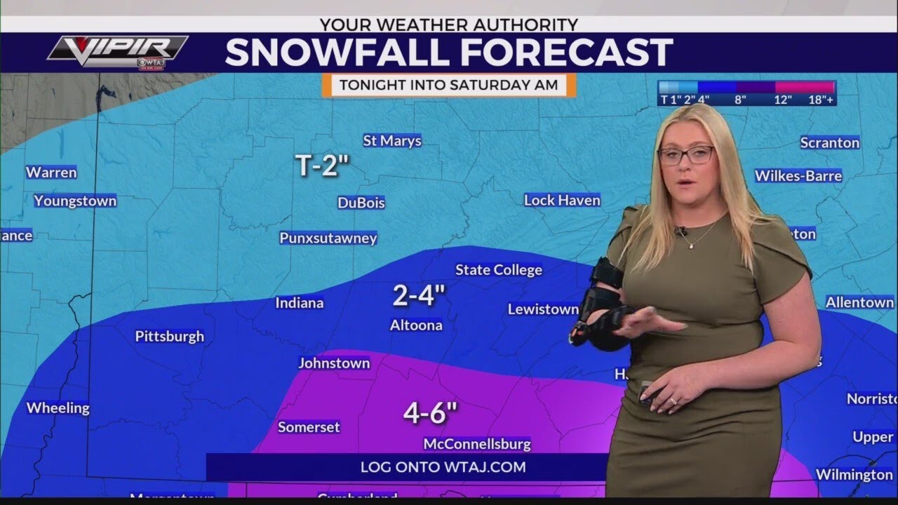 Quick hitting snowfall moves in Friday evening, windy & cold for ...