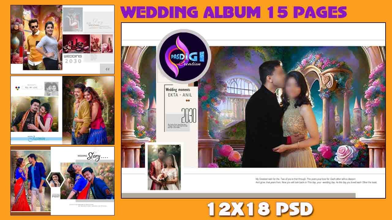 Wedding DM Album Design-12x18|VOL-227|#pasdigi | whatsapp 9879707870 # ...