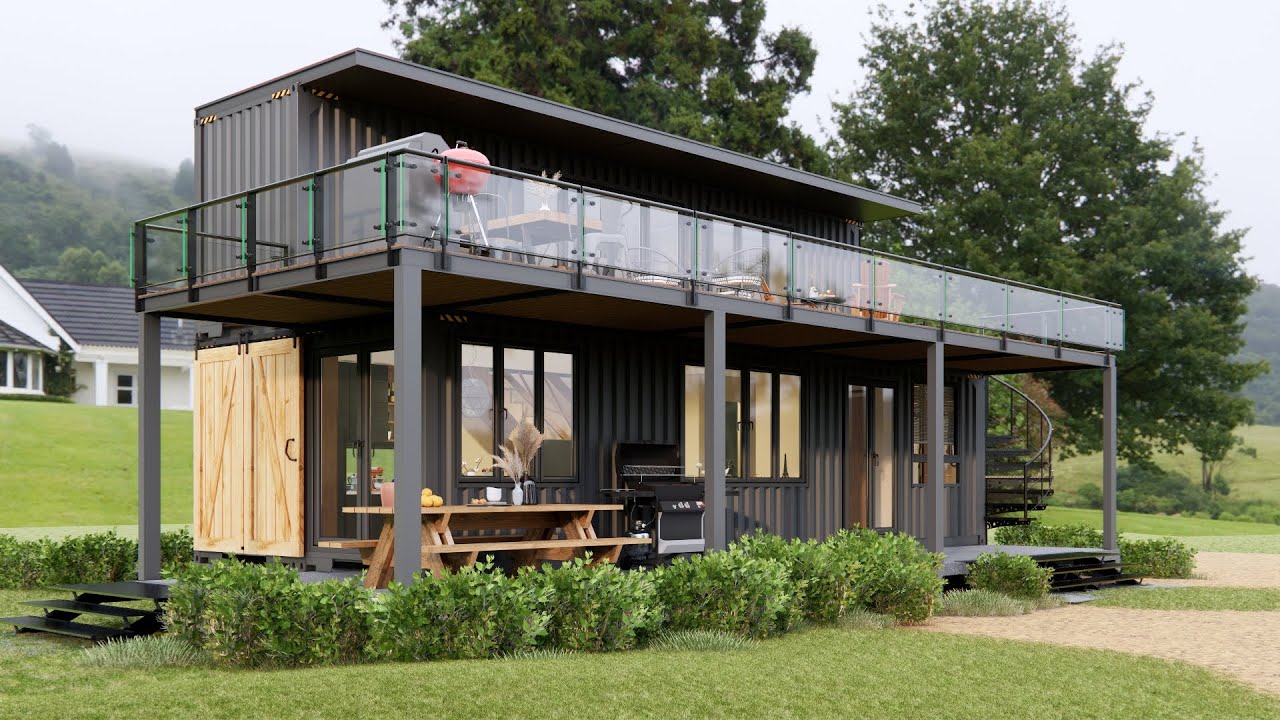 Shipping Container House | Beautiful House With Large Balcony With ...