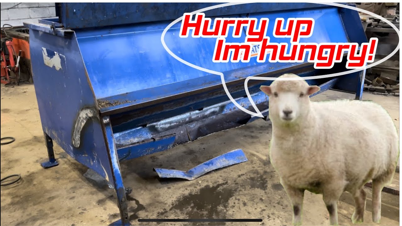 Pressing a new trough with the press brake. Sheep feeder repair. - YouTube