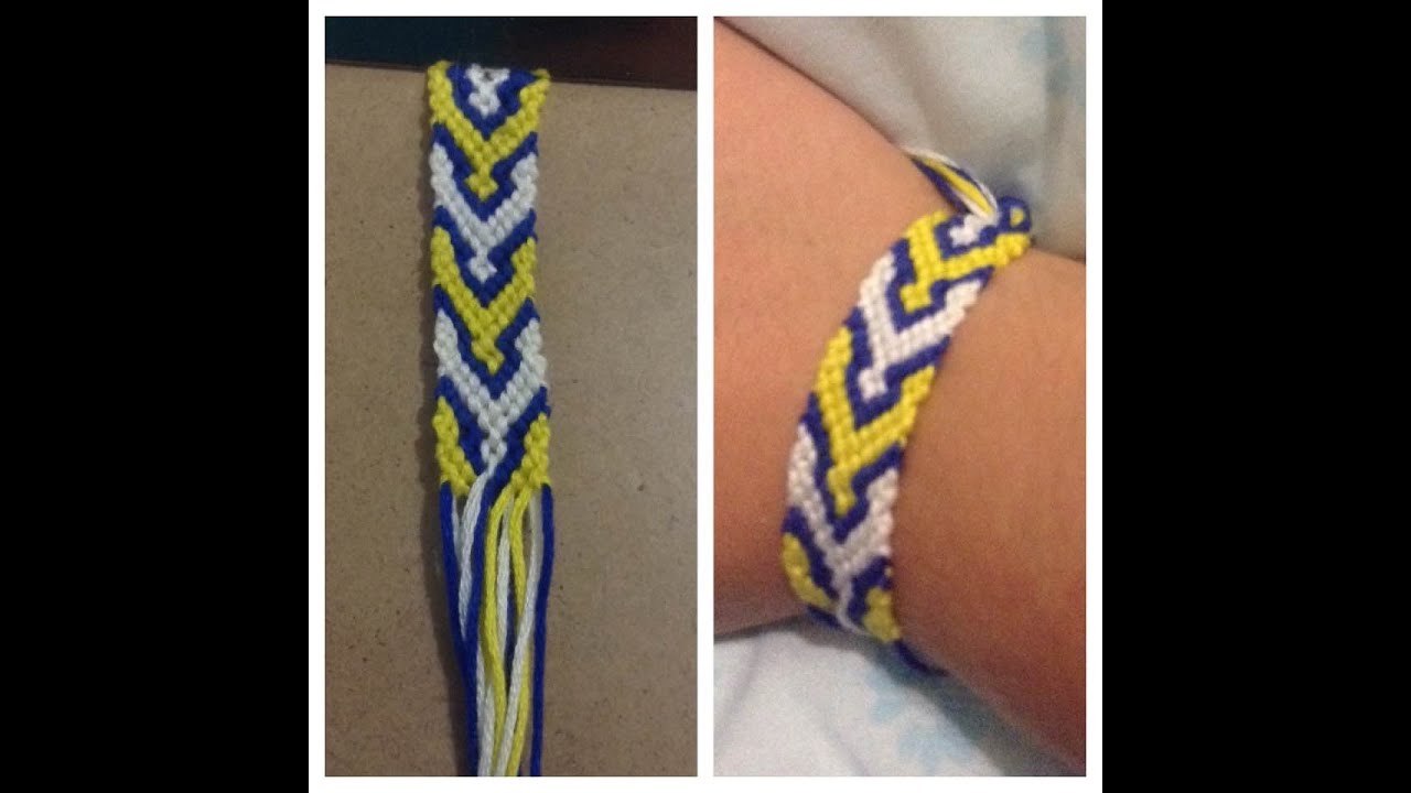 DIY Friendship Bracelet- Zigzag Arrowhead Chevron - YouTube