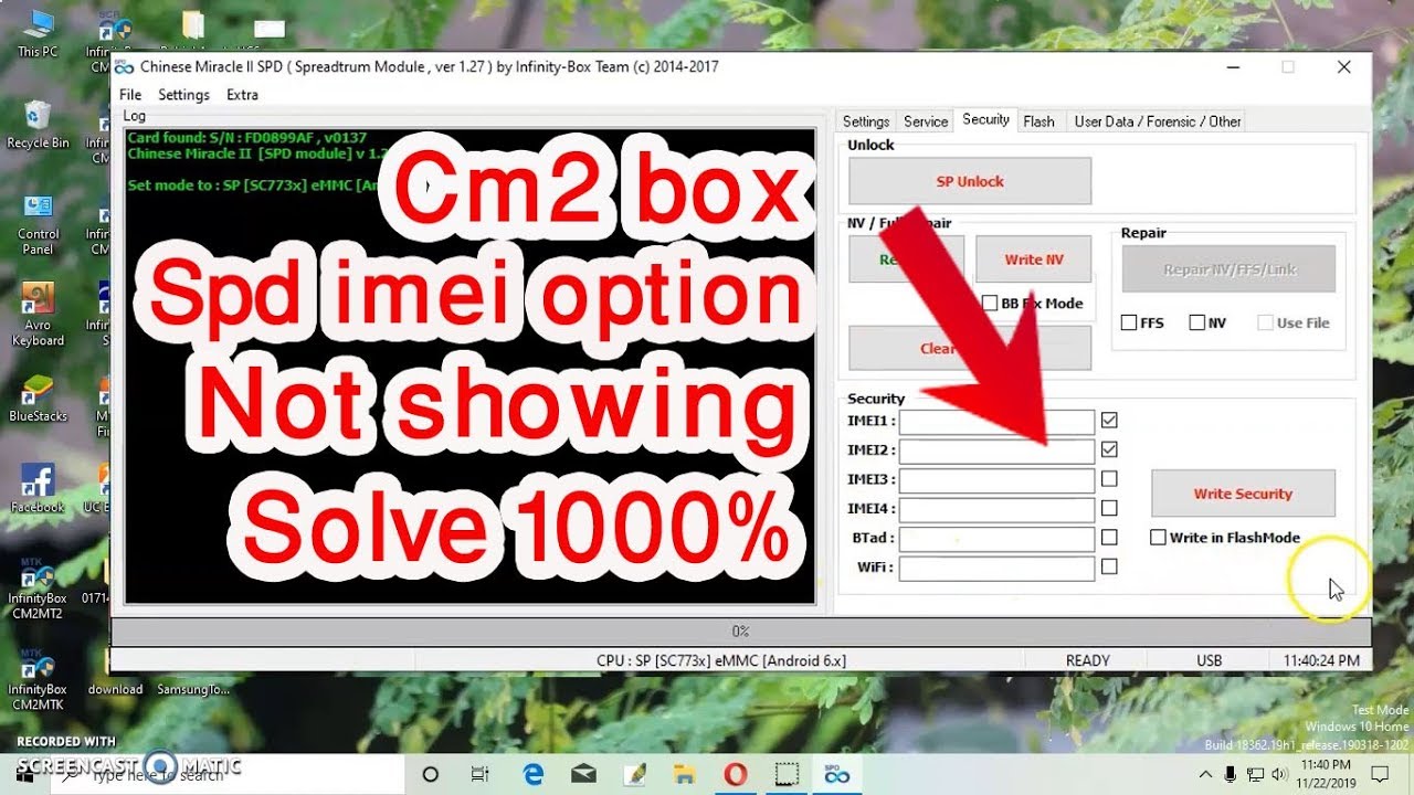 How to use infinity cm2 box SPD imei option not showing solve 1000% ...