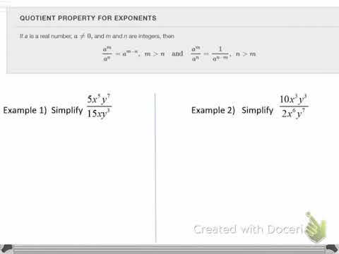 Quotient Property for Exponents - YouTube