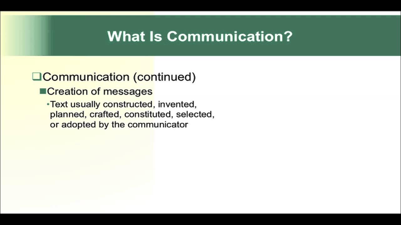 Introduction to Communication Theory Slide Cast: Perspectives on Theory ...