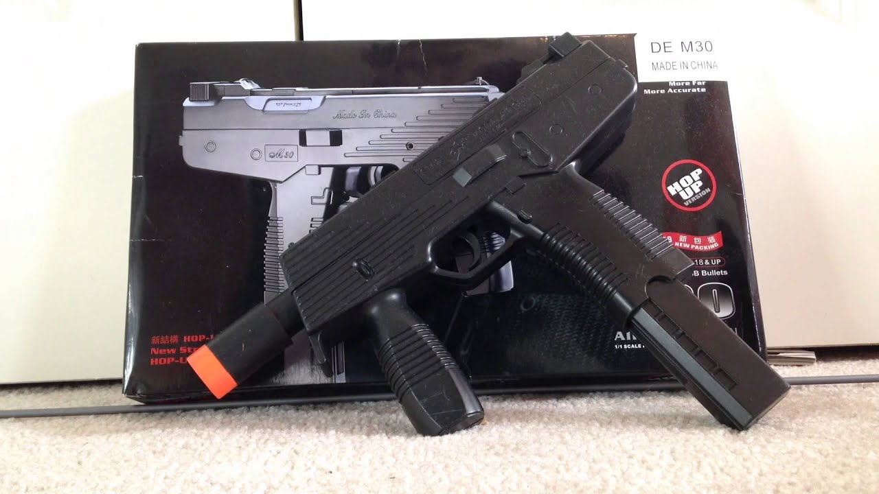 Airsoft Spring Mp9 (Double Eagle M30) Machine Pistol Review - YouTube