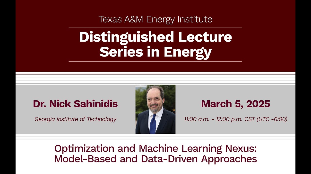 Distinguished Lecture Series in Energy: Dr. Nick Sahinidis - YouTube