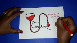 Blood Donation Day Drawing| drawings for kids | Poster ... | Doovi
