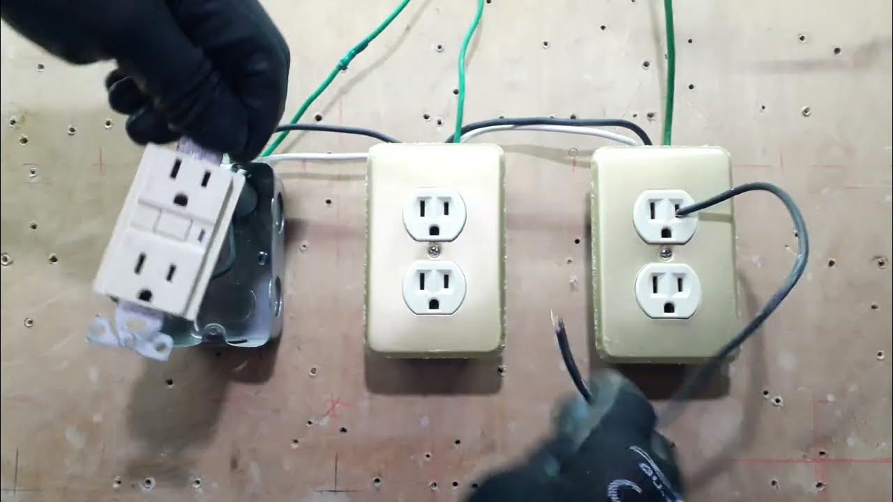 Como instalar un CONTACTO GFCI (INTERRUPTOR de CIRCUITO de FALLA a ...