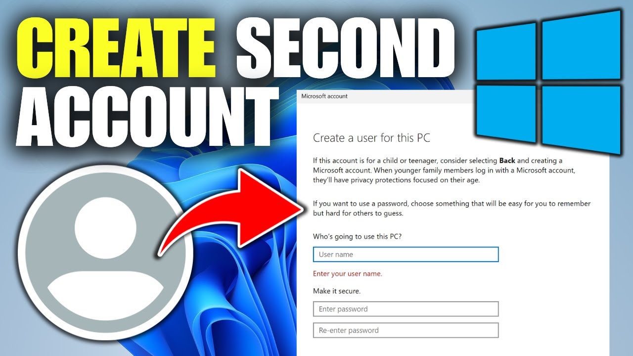 How To Create Second Account on Windows 11 - YouTube