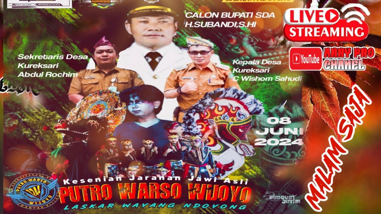 🔴LIVE Malam ini Jaranan PUTRO WARSO WIJOYO - YouTube
