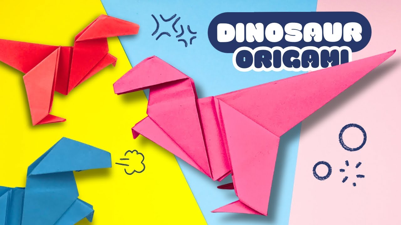 Origami Dino 🦖 Easy Origami Dinosaur - YouTube