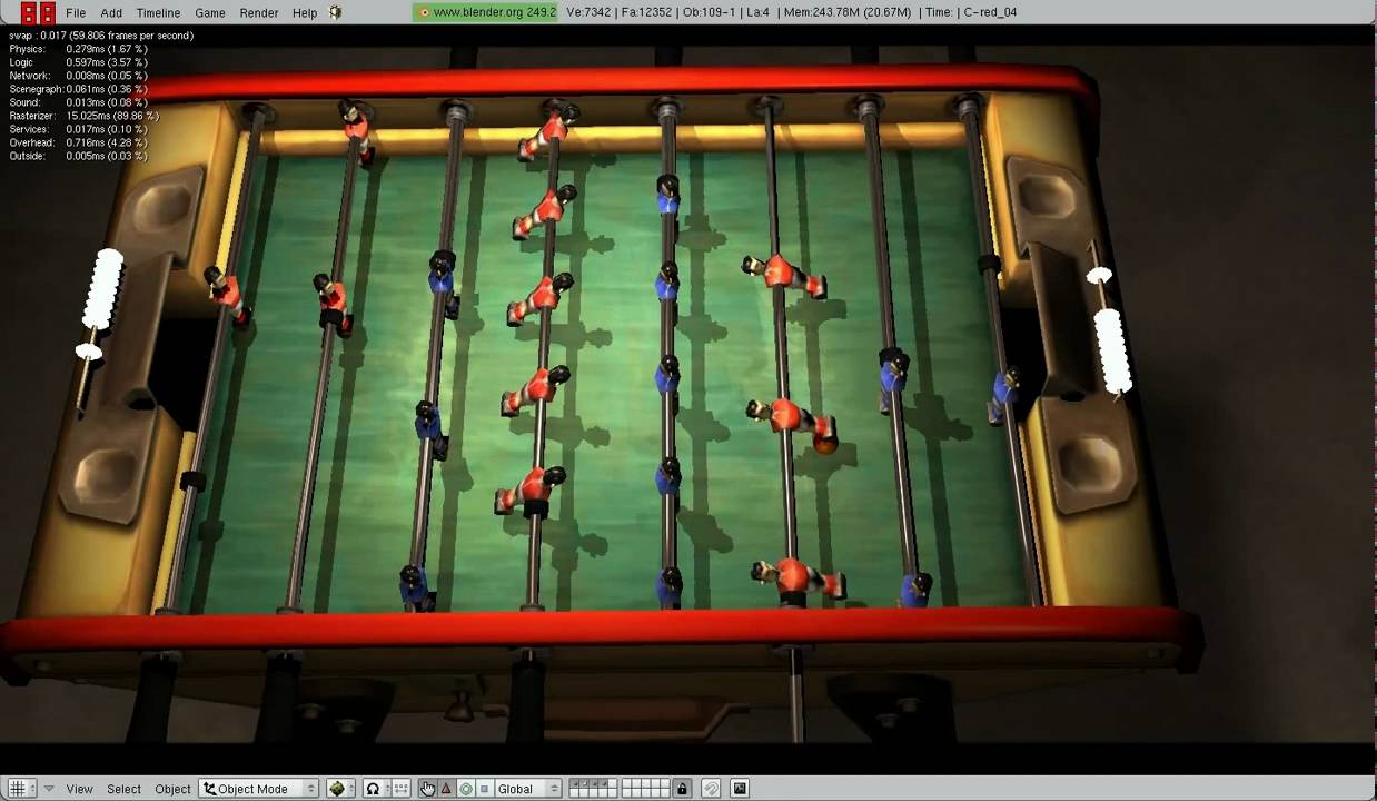 Blender Game Engine : Foosball Gameplay - YouTube