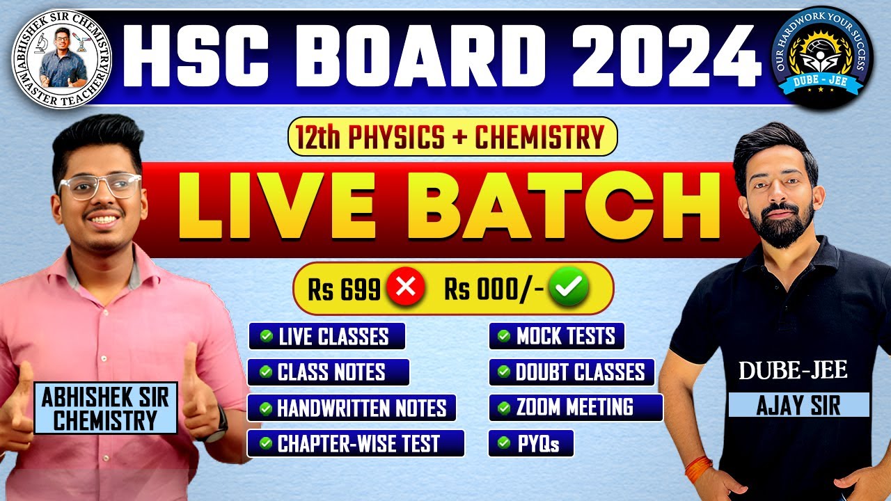 FREE Live Batch Physics + Chemistry By DUBE - JEE + Abhishek Sir ...