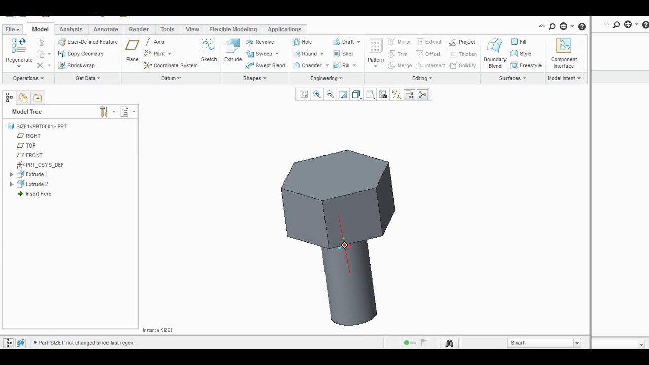 FAMILY TABLE IN CREO PARAMETRIC PART-2 - YouTube