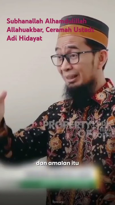 Ceramah Ustad Adi Hidayat - YouTube