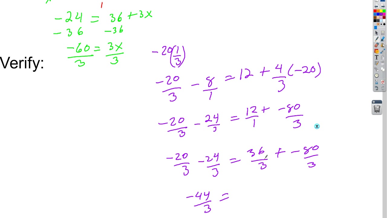 1 2A Part 1 Solving Multi-Step Equations - YouTube
