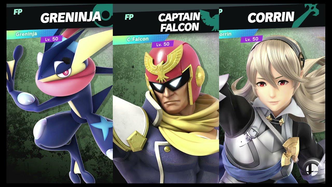 Super Smash Bros Ultimate Amiibo Fights – 11pm Finals Greninja vs Captain Falcon vs Corrin - YouTube