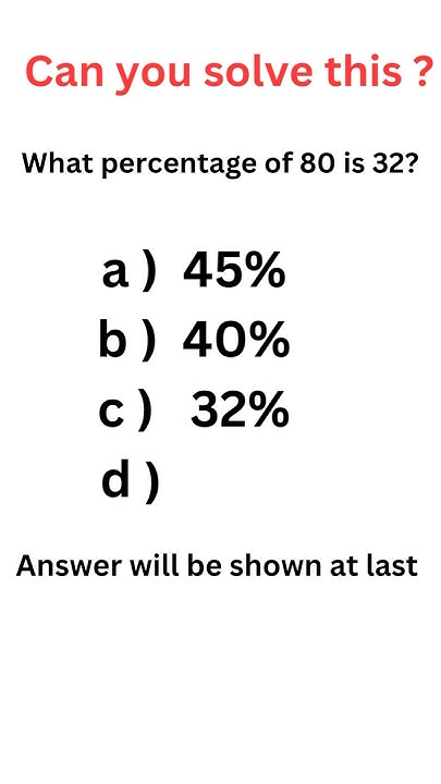 How to deal with percentage problem. | math quiz | #maths #percentage # ...