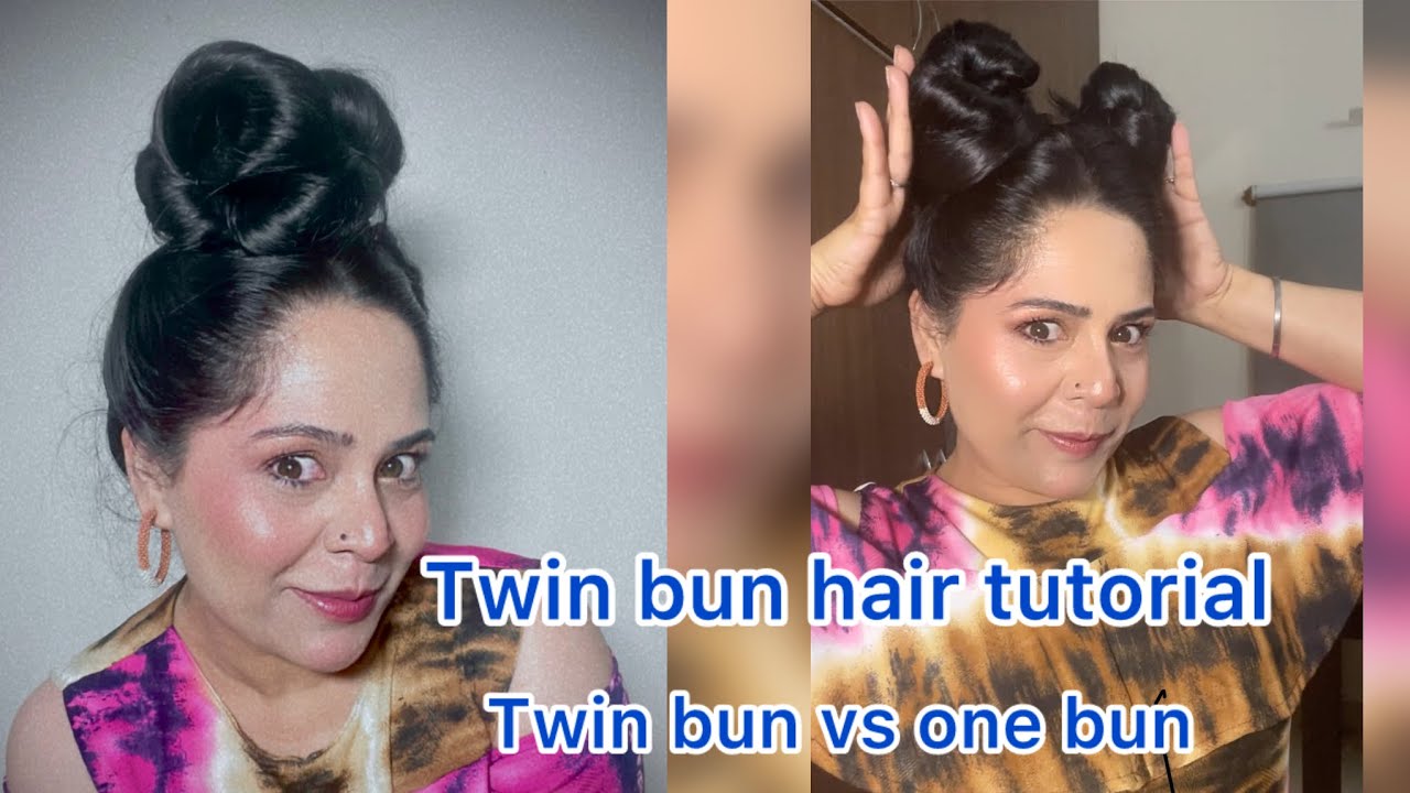 Twin bun hairstyle tutorial - YouTube