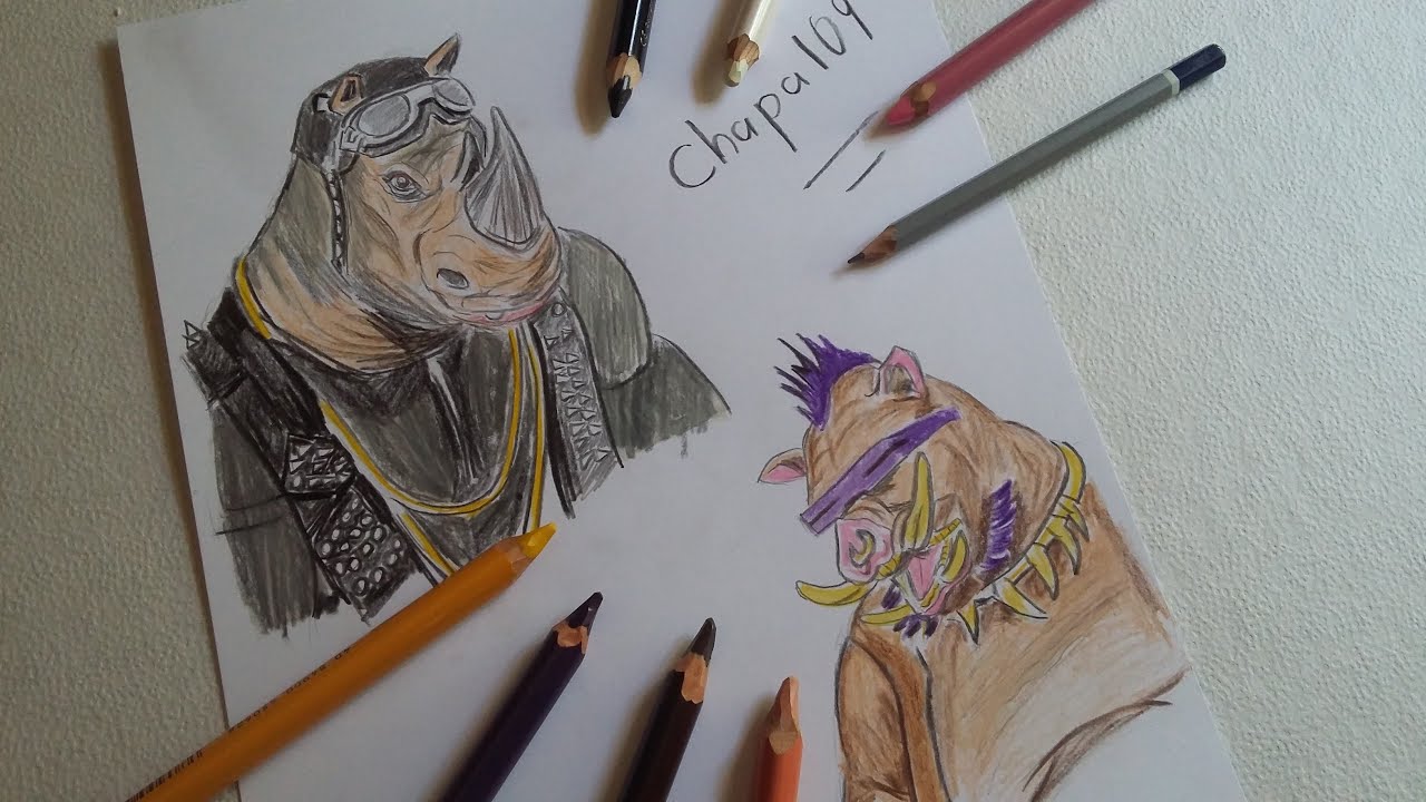 Dibujo de Bebop y Rocksteady: Tortugas Ninja/ Drawing Bebop and ...