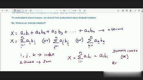 Tensors (Indicial notation, tensor algebra & tensor calculus) - YouTube