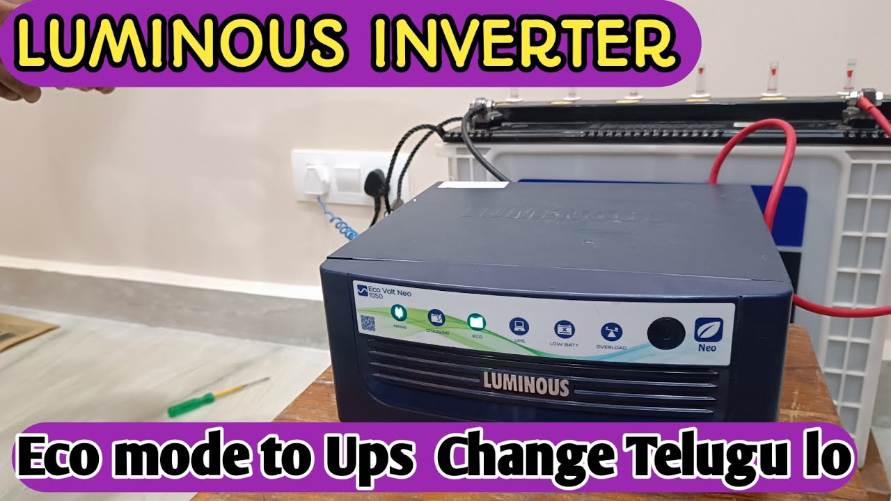 luminous inverter eco mode to ups mode change//తెలుగులో//House wiring ...