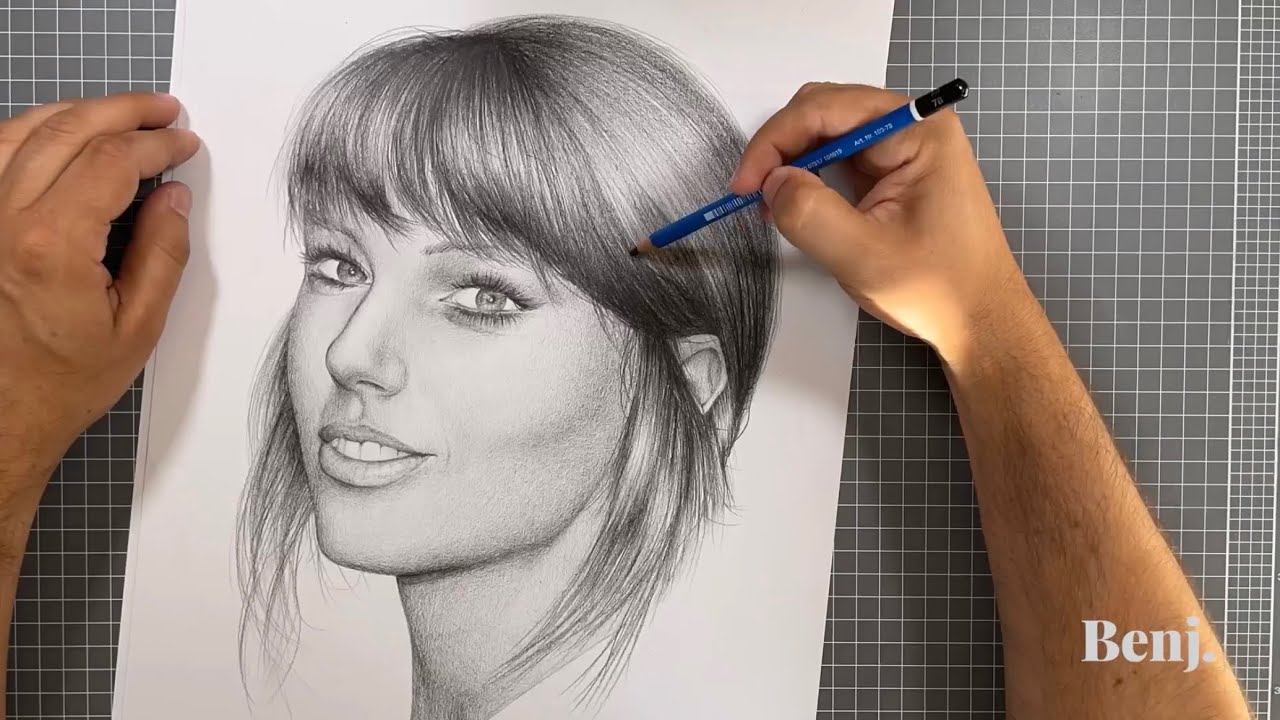 Taylor Swift Portrait Drawing Timelapse - YouTube