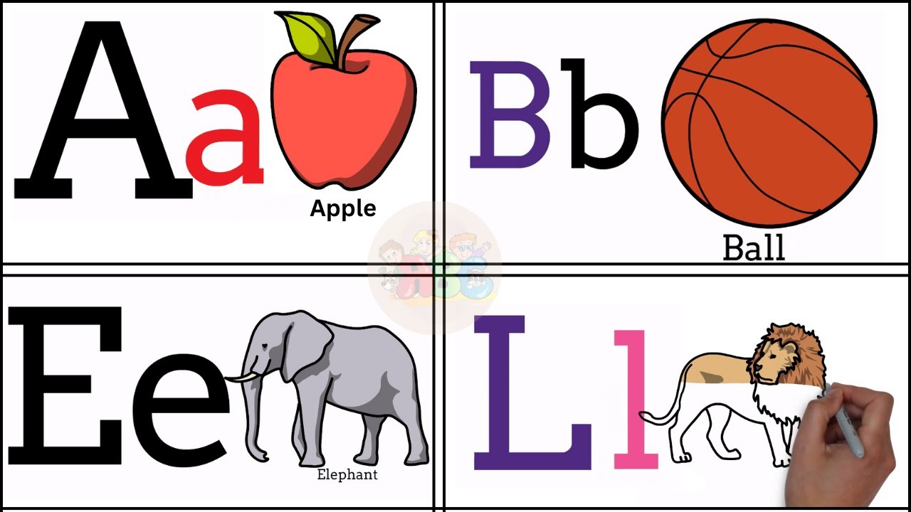 Learn alphabet with drawing and live examle || abcd || abc song || 5 ...