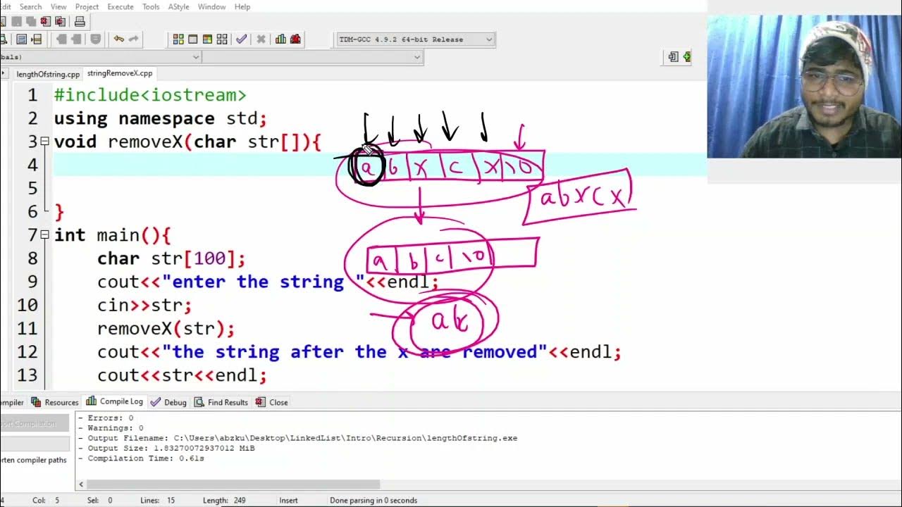 Remove All X in a given String using Recursion - YouTube