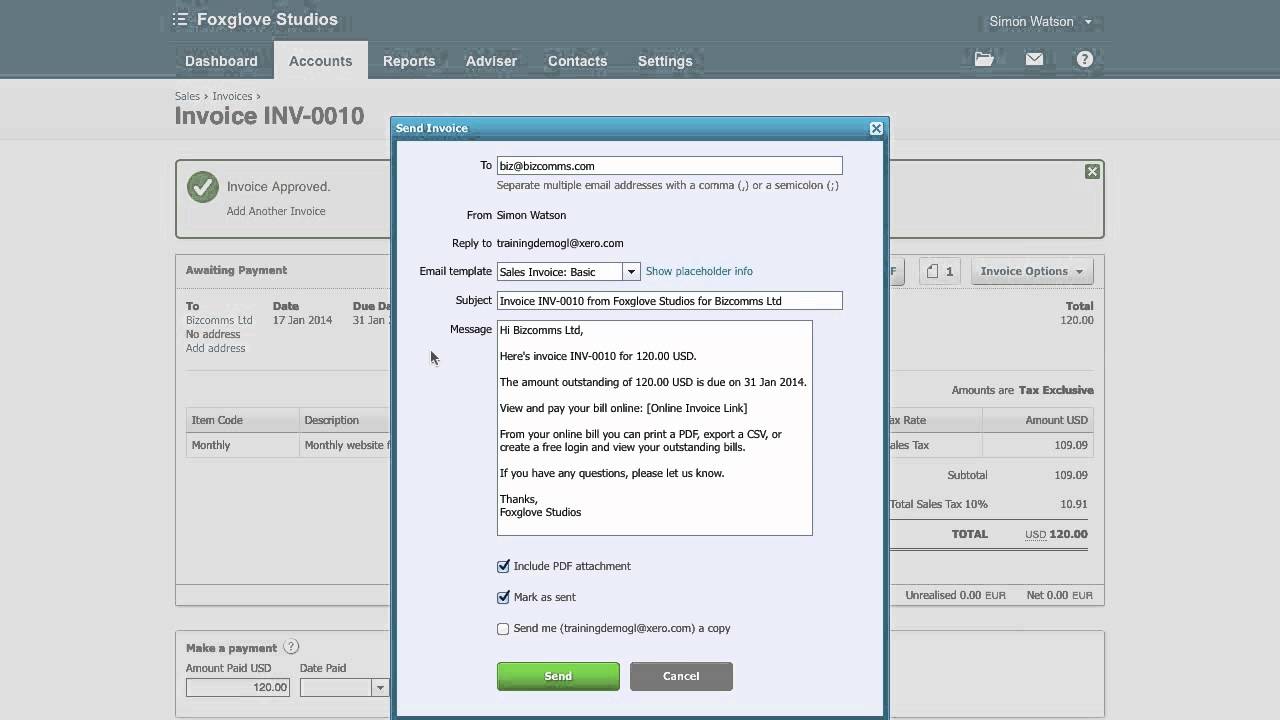 Sales and online invoicing in Xero - YouTube