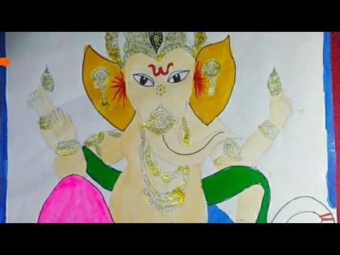 Easy drawing of Shree Ganesh Ji. Ganpati bappa drawing. easy drawing ...