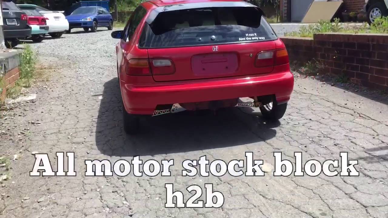 All motor stock bottom h22a h2b tuned on vp racing q16 - YouTube