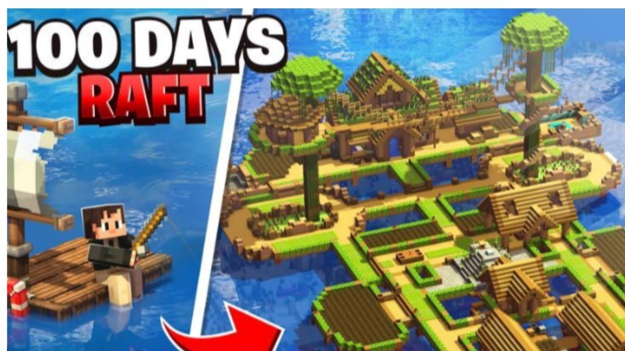 Part 1 100 Days In Minecraft Raft Only World - YouTube