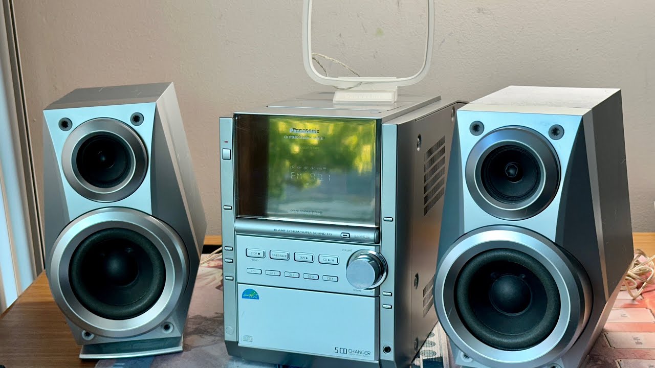 Panasonic SA-PM18 2-Way Speakers Stereo 5 CD Player AM/FM Radio ...