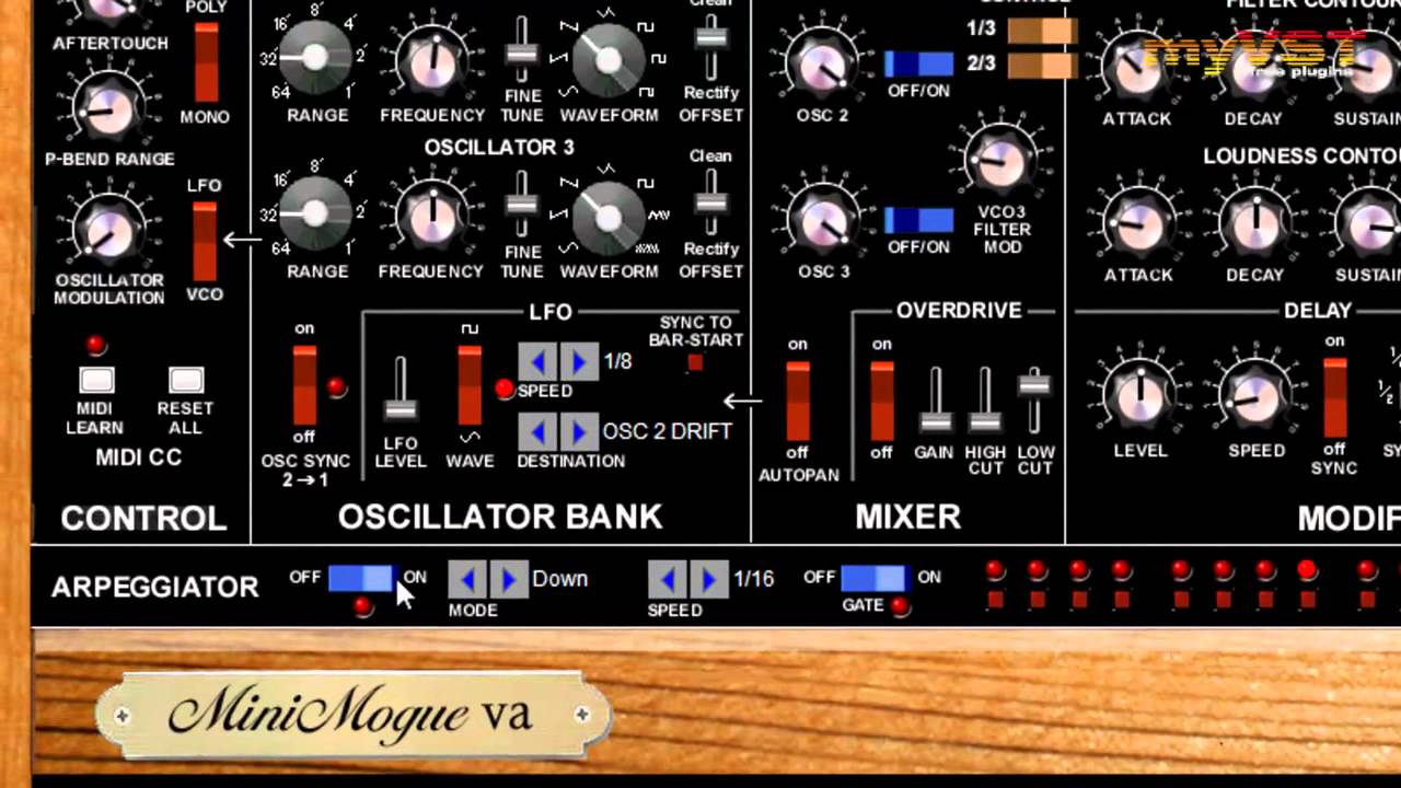 MiniMogueVA - Free VST - myVST Demo - YouTube