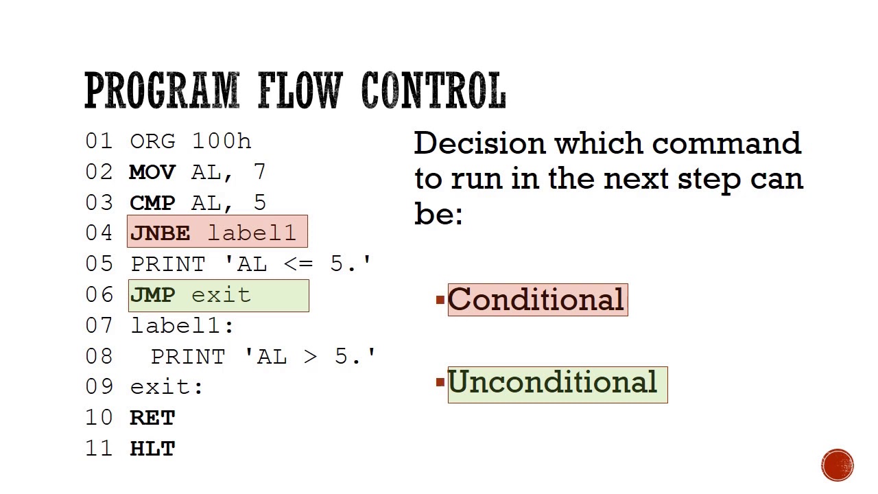 Assembler flow control commands - YouTube