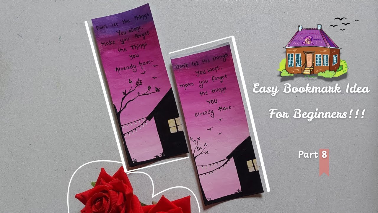 Easy Bookmark Idea🌿/ Bookmark for Beginners/How to Paint🎨/ DIY Bookmark ...
