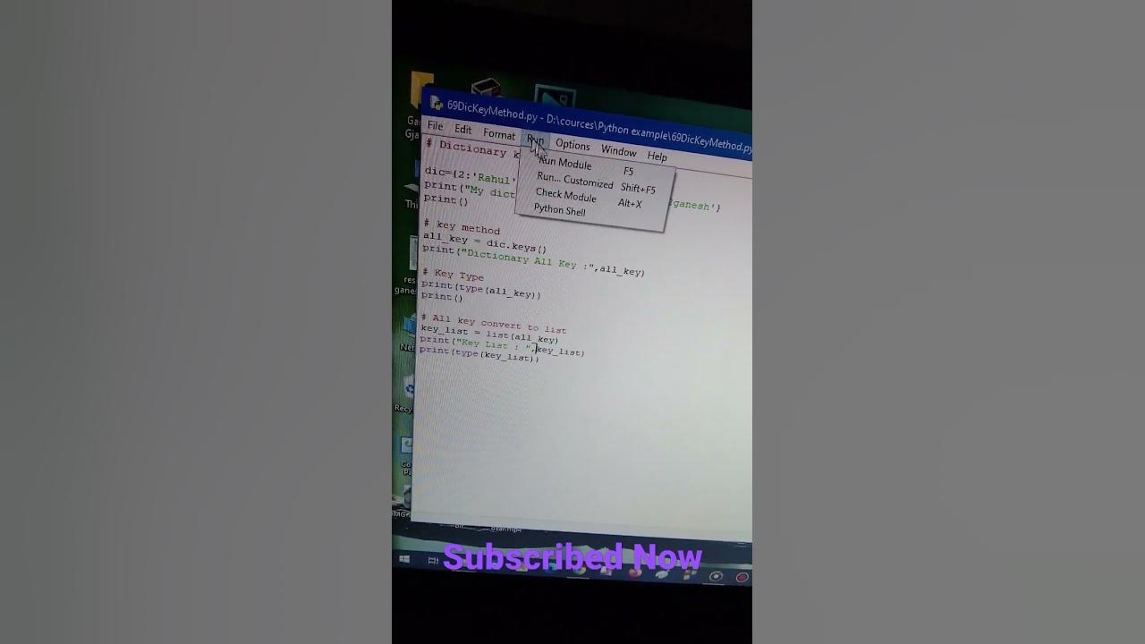 Python Programming Language Dictionary Key Method Code Example Udaharan Youtube
