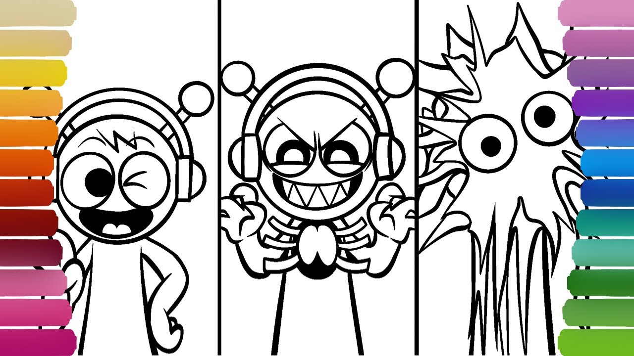 SPRUNKIS BECOME PHASE 3 Coloring Pages / How to Color INCREDIBOX ...