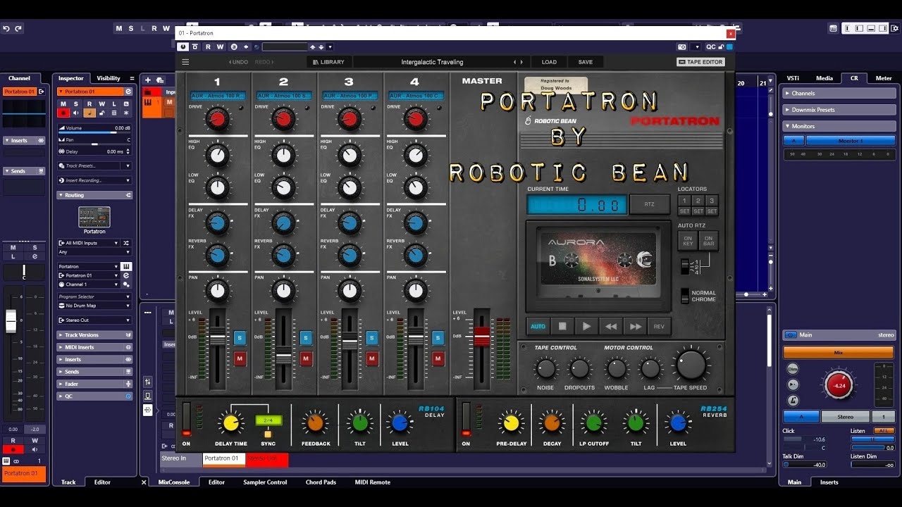 PORTATRON Tape Synth by Robotic Bean - Aurora 4 Track Elements Portapak Expansion - YouTube
