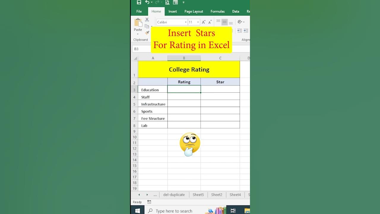 How to insert stars for rating in excel | rept formula #shorts #interviewquestions #viral #excel ...