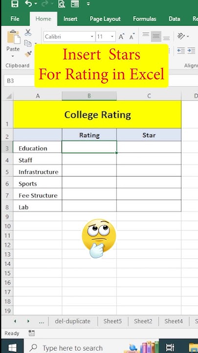 How to insert stars for rating in excel | rept formula #shorts #interviewquestions #viral #excel ...