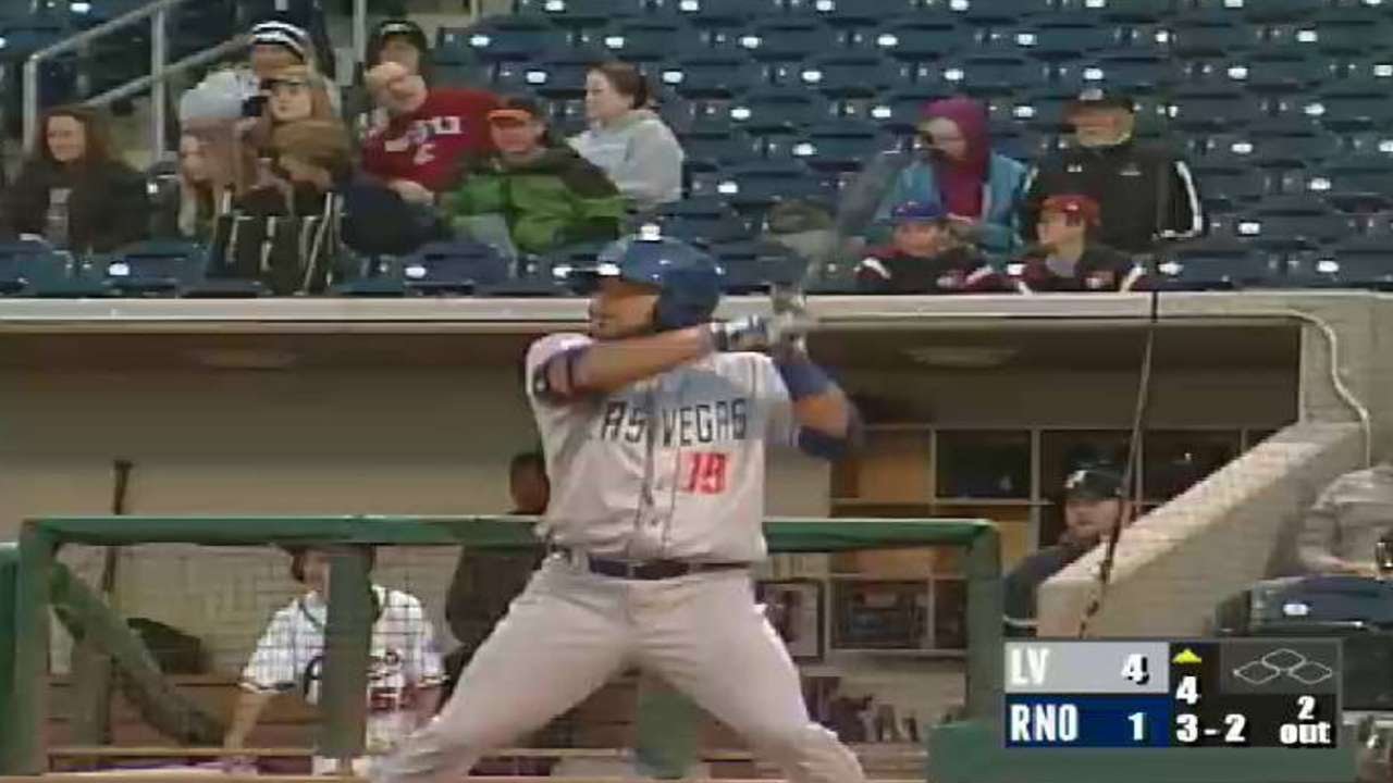 Johnny Monell homers for the 51s - YouTube