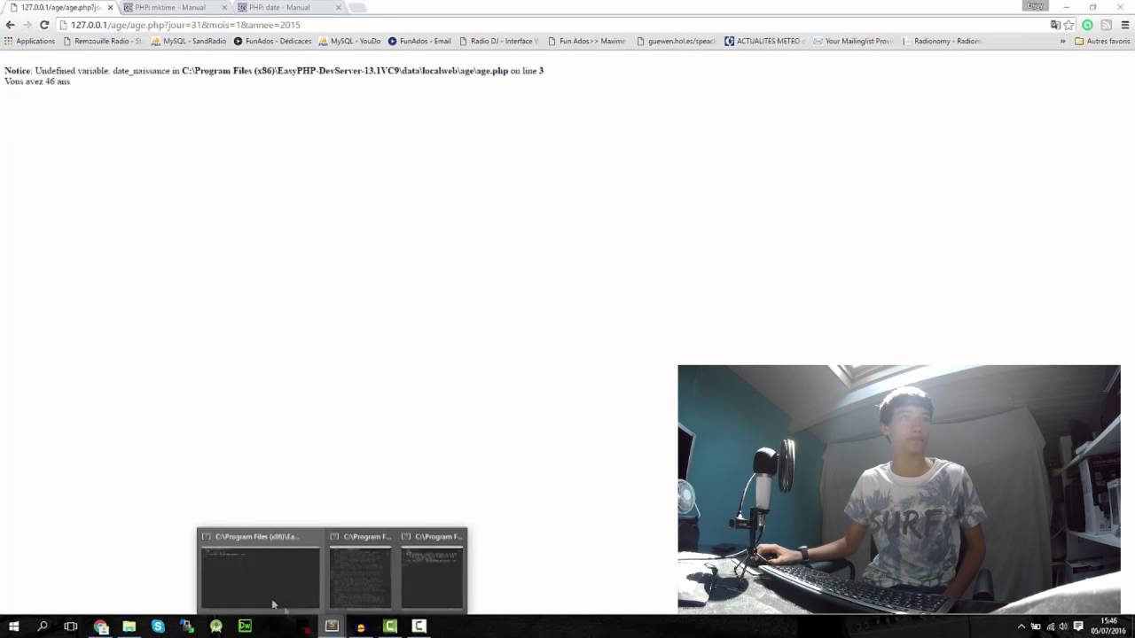 [TUTO] PHP - Afficher l'âge d'un utilisateur - YouTube