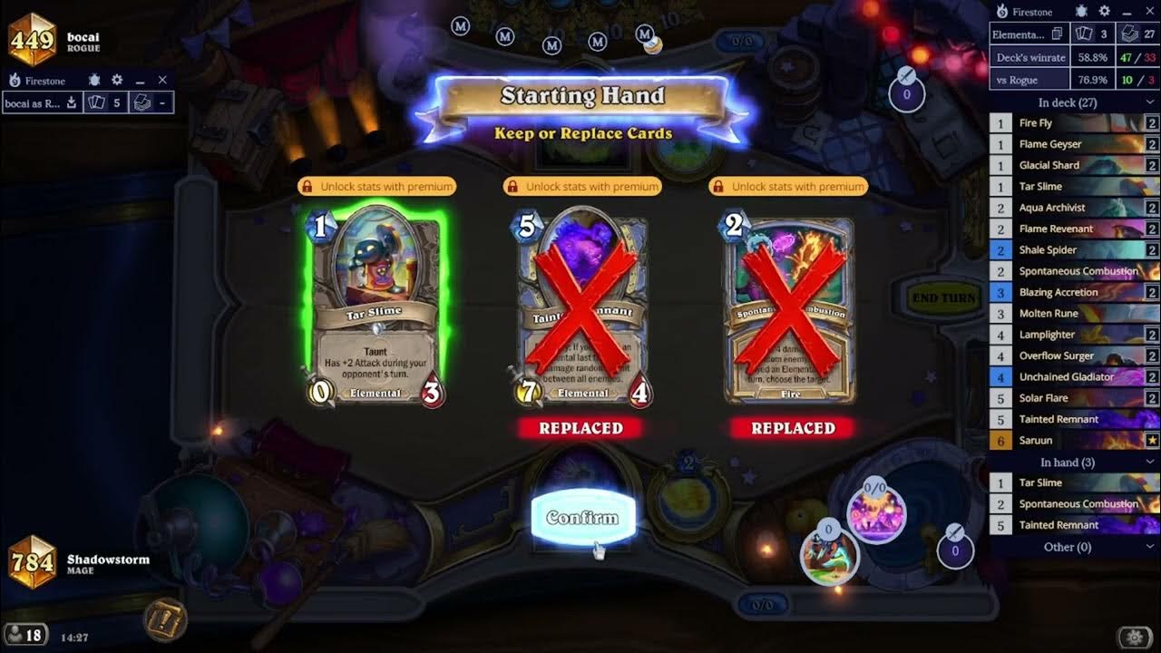 Hearthstone The Great Dark Beyond elemental mage: Buffing hands. - YouTube