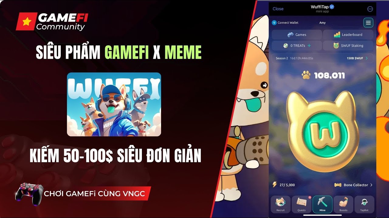 (WUFFI GameFi) Kiếm 100-200$ Siêu đơn giản với Tựa Game Tap-To-Earn ...